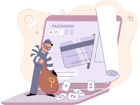 Hacker Activity Big Set Hacking Computer Phishing Account Cyber Attack On Personal Data Stock