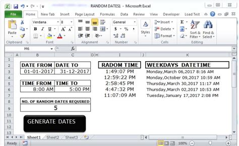 Generating Random Future Datestime And Datetime In Excel