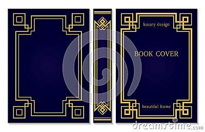 Geometric Design Of The Book Cover And Spine Back And Front Cover In Art Deco Style Ornate
