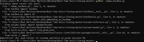 errors trying to execute demo toolbox py · issue 803 · corentinj real time voice cloning · github