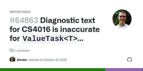 Diagnostic Text For Cs4016 Is Inaccurate For `valuetask ` Methods