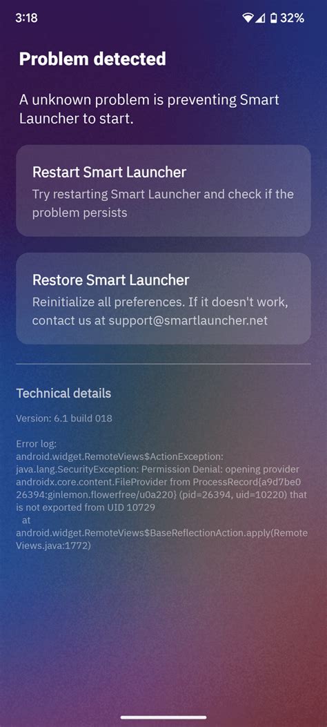 Specific Widget Crashes Sl Rsmartlauncher