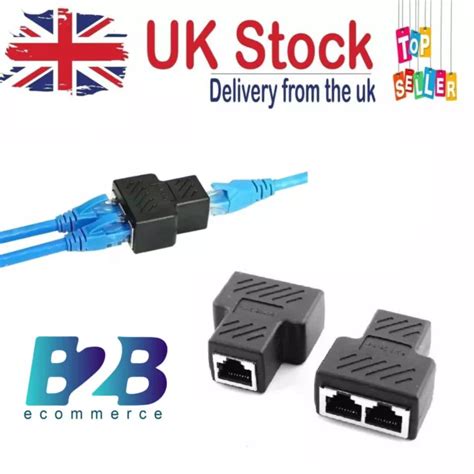 Rj45 Splitter Adapter Lan Network Ethernet Cable 1 2 Way Dual Connector