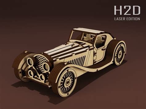 Classic Roadster Laser Cut Model For 3mm Plywood By 21cncstudio