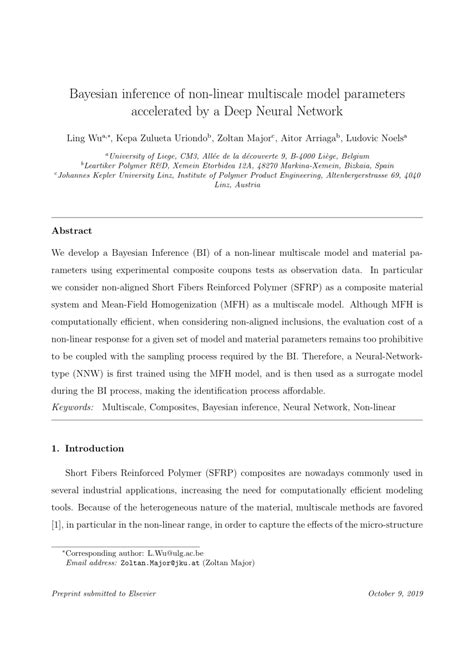 Pdf Bayesian Inference Of Non Linear Multiscale Model Parameters