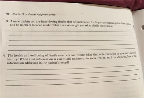 Solved 186 Chapter 22 Chapter Assignment Sheets 3 A Male