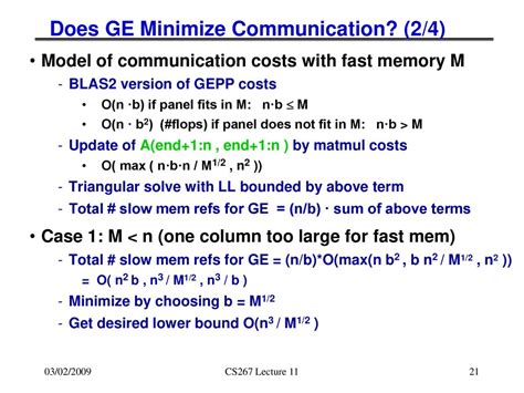 Cs 267 Dense Linear Algebra Parallel Gaussian Elimination Ppt Download