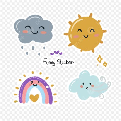손으로 그린 재미있는 스티커 구름 일러스트 재미 있은 스티커 손으로 그린 그림 Png 일러스트 및 Psd 이미지 무료 다운로드 Pngtree