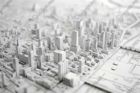 Miniature City Model In Monochrome