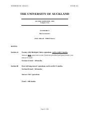 ECON 211 Semester2 2018 Pdf VERSION ID 1021215 ECON 211 THE UNIVERSITY OF AUCKLAND SECOND