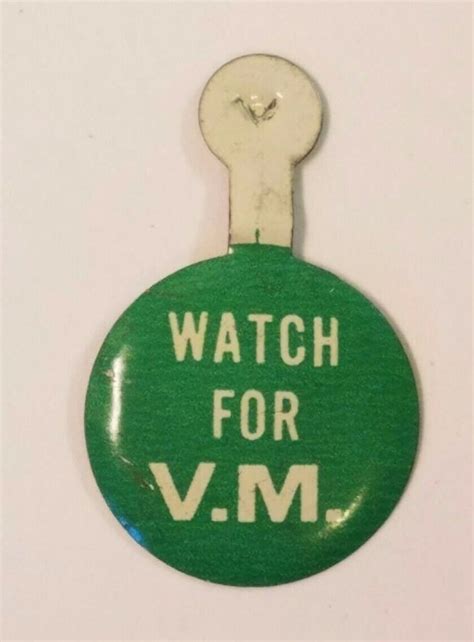 Vintage Ibm Vm Virtual Machine Pin Back Tin Tab Button Computer