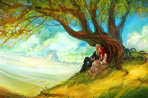 Download Tree Couple Fantasy Love Art