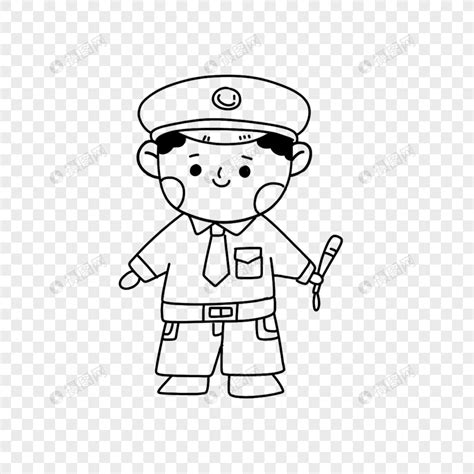 警察简笔画元素素材下载 正版素材401752757 摄图网
