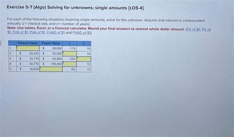solved exercise 5 7 algo solving for unknowns single