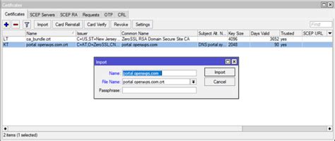 Import Ssl Certificate In Mikrotik To Secure Connection
