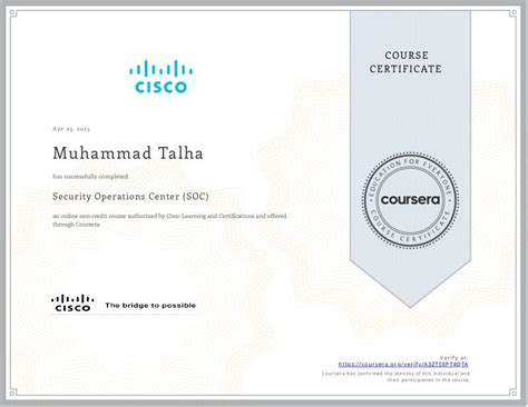 Soc Cybersecurity Cisco Coursera Securityoperations Cybersectraining Muhammad Talha 12