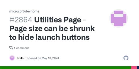 utilities page page size can be shrunk to hide launch buttons · issue 2864 · microsoft