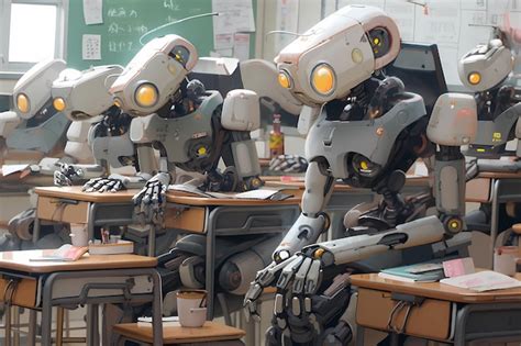 Premium Ai Image Robot Students In A Classroom Premium Ai Image Robot Students In A Classroom