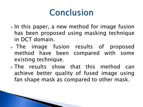 ppt image fusion in discrete cosine transform domain using masking