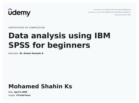 Dataanalysis Spss Learningjourney Udemy Professionalgrowth Mohamed Shahin