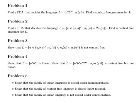 solved problem 1 find a pda that decides the language l