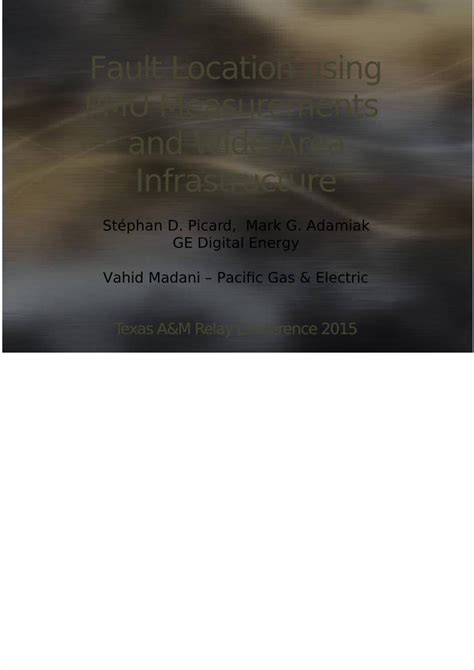 Pdf Fault Location Using Pmu Measurements And Wide Area