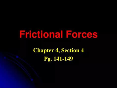 PPT Frictional Forces PowerPoint Presentation Free Download ID