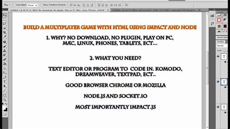 Building A Multiplayer Game With Html5impact Engine And Node Websockets Part 1 Youtube