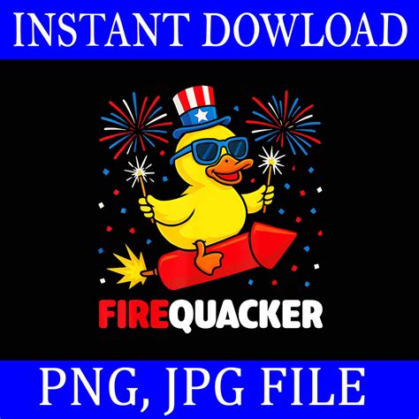 Firequacker 4th Of July Png Duck 4th Of July Png Buydesigntshirt