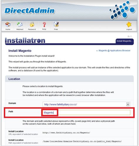 How To Install Magento Using Installatron In Directadmin Ipserverone