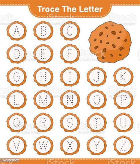 편지를 추적합니다 쿠키로 문자 알파벳 추적 교육 어린이 게임 인쇄 가능한 워크 시트 벡터 일러스트 레이 션 0명에 대한 스톡 벡터 아트 및 기타 이미지 Istock