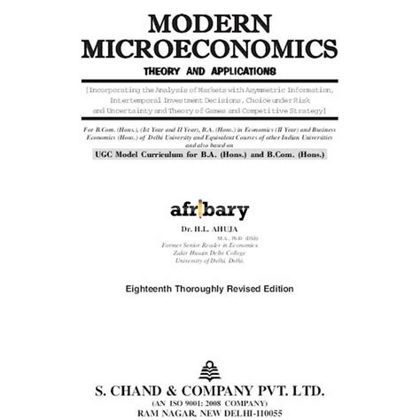 MODERN MICROECONOMICS THEORY AND APPLICATIONS Afribary