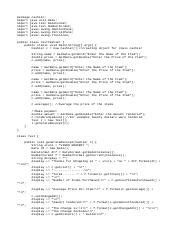 TestCashier Java Package Cashier Import Java Util Date Import Java
