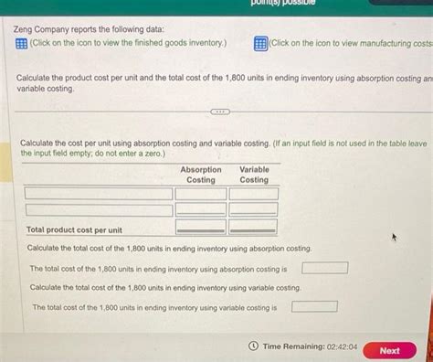Solved Data Table Data Table Calculate The Product Cost Chegg Com