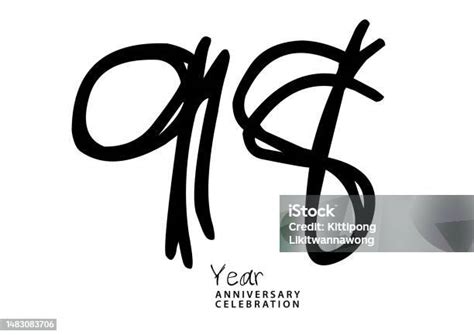 98 주년 기념 블랙 컬러 로고 벡터 98 숫자 디자인 98 번째 생일 초대장 기념일 로고 템플릿 로고 번호 디자인 벡터 서예