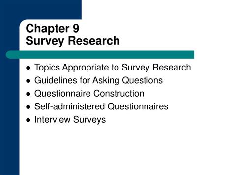ppt chapter 9 survey research powerpoint presentation free download