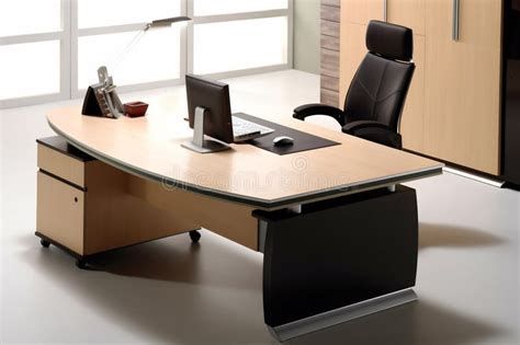 Interior Of Modern Office With Computer On Desk Stock Image Image Of Modern Room 322900119