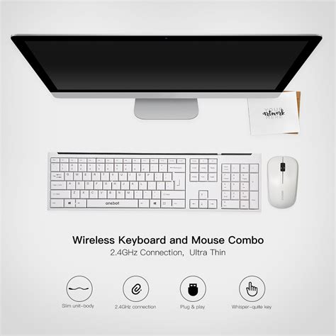 Onebot 2 4GHz Wireless Keyboard Mouse Combo 1000DPI Mice Computer Pc Keyboards Wireless For