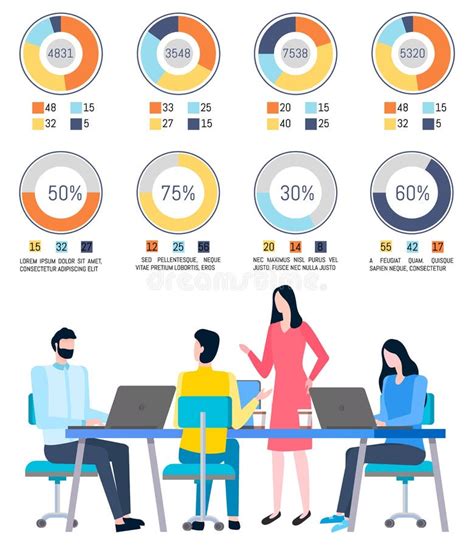 Man And Woman Working With Pc Diagram Vector Stock Vector Illustration Of Office Wireless