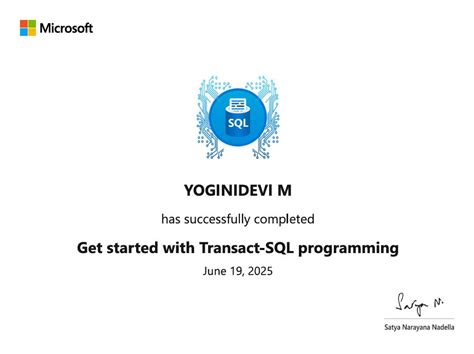 Microsoftlearn Sqlserver Transactsql Learningjourney Upskilling