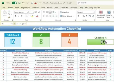 workflow automation checklist pk an excel expert