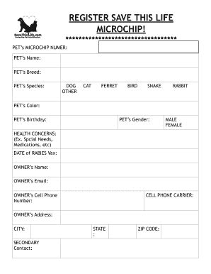 Fillable Online MICROCHIP Form Fax Email Print PdfFiller