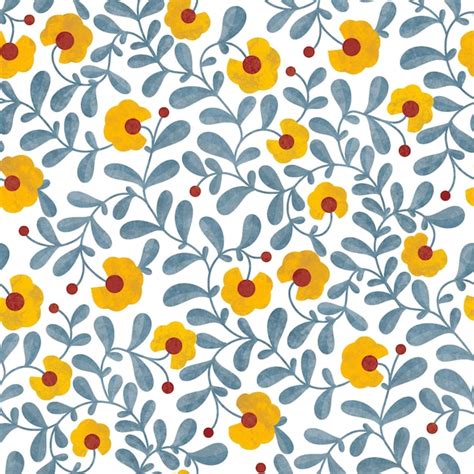 Premium Vector Floral Botanical Decorative Seamless Pattern Vector Design