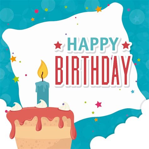Diseño De Tarjeta De Feliz Cumpleaños Vector Premium