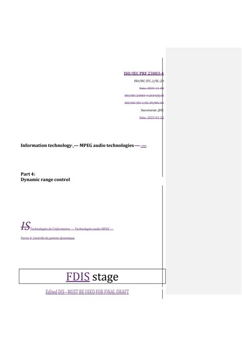 ISO IEC Information Technology MPEG Audio Technologies Part Dynamic Range Control