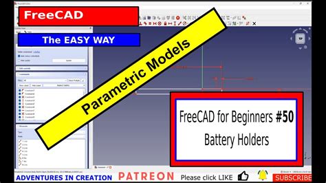 Freecad For Beginners 50 Battery Holder Parametric Model Freecad