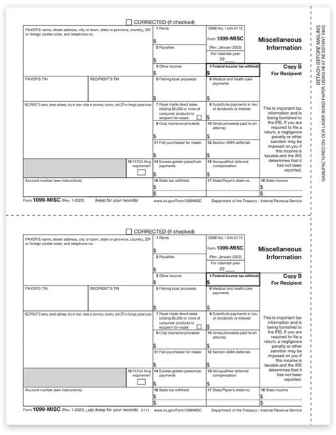 1099misc Tax Forms Recipient Copy B