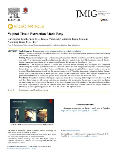 PDF Vaginal Tissue Extraction Made Easy