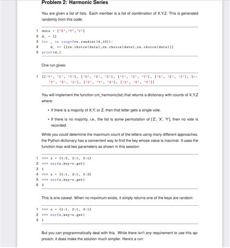 Solved Do In Python Problem Harmonic SeriesYou Are Given Chegg
