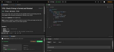 Day 55 Of 100daysofcode Challenge Check Array Sorted And Rotated Ashish Kumar Posted On The